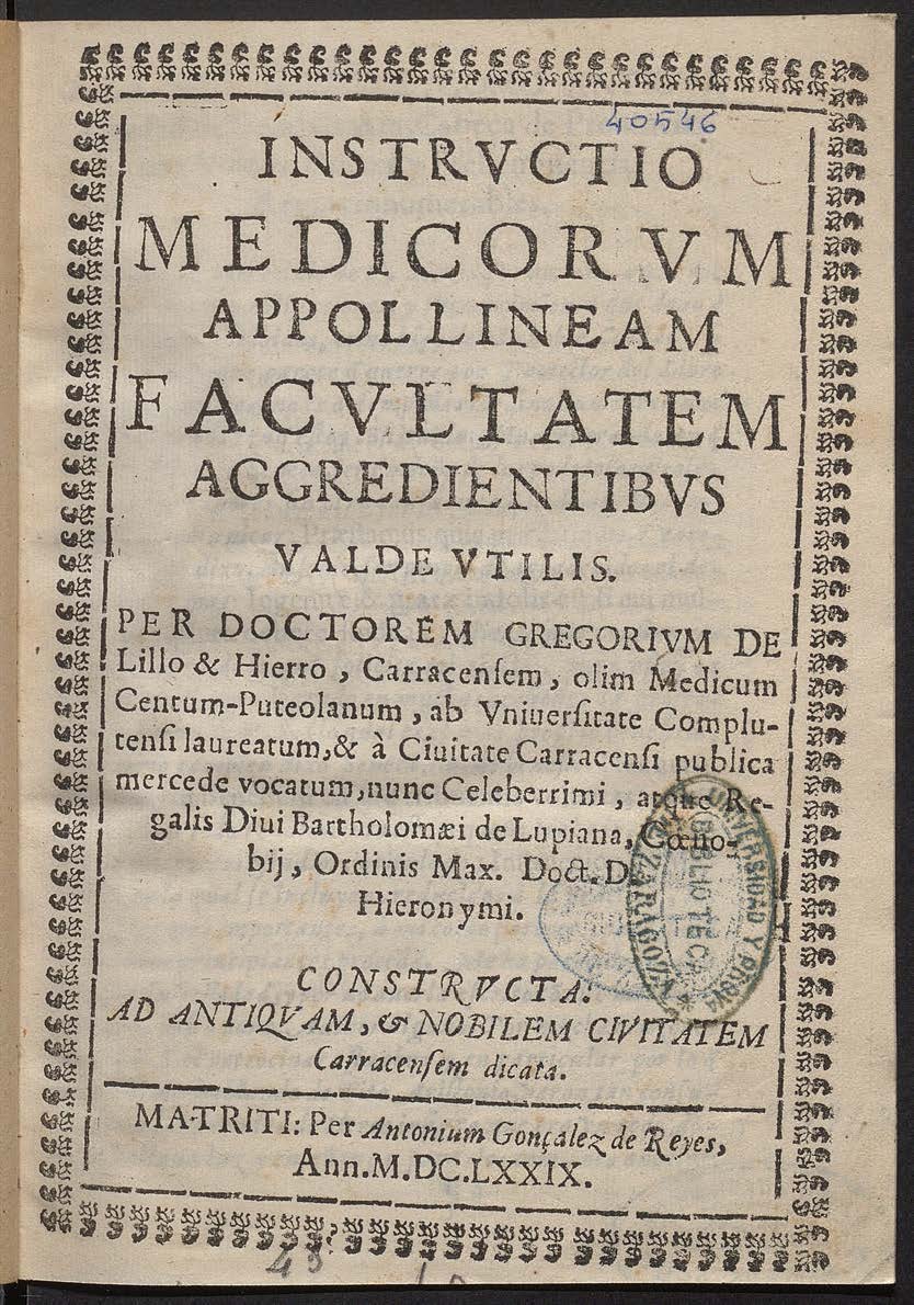 Instructio medicorum appollineam facultatem aggredientibus valde utilis ...