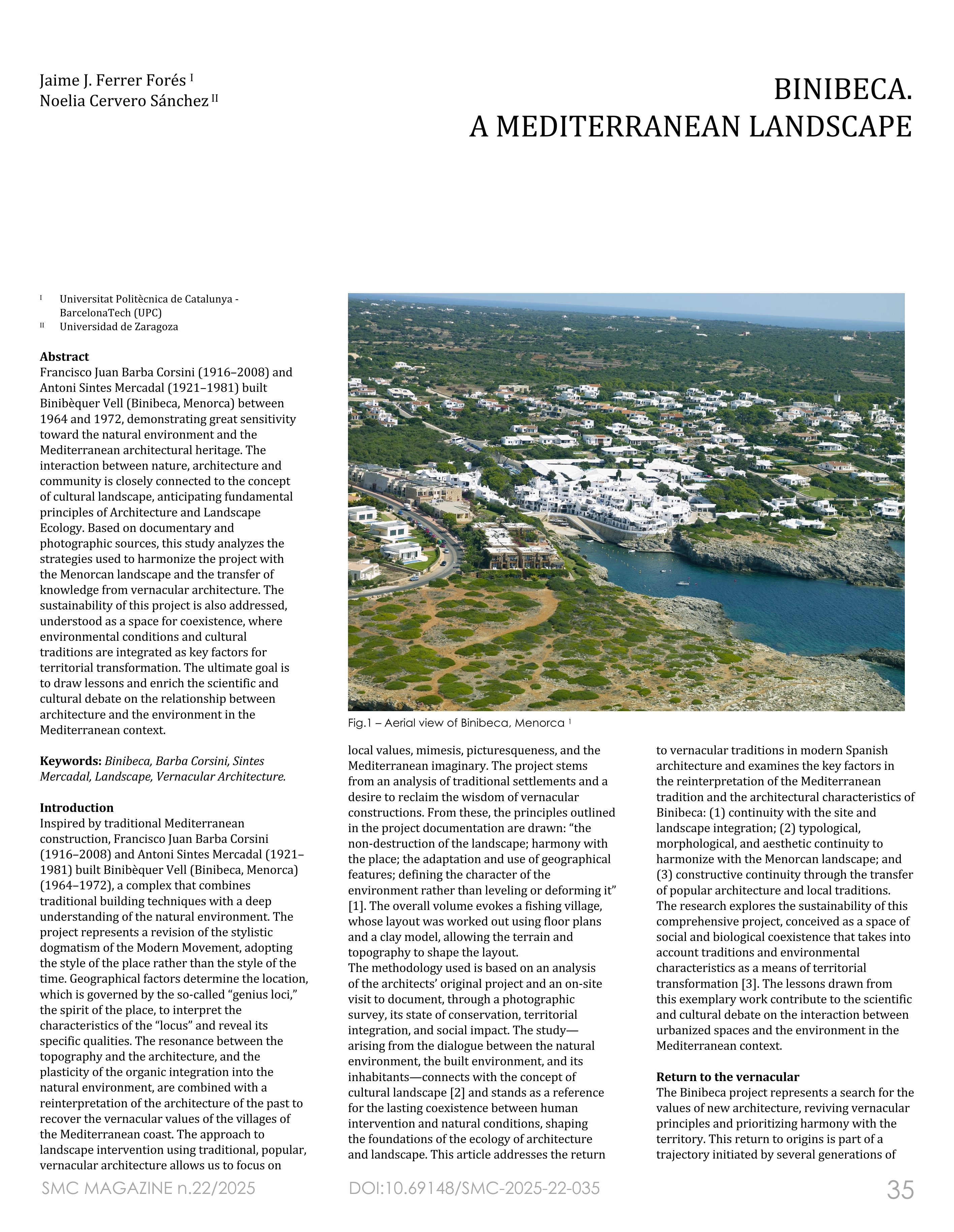 Binibeca. A Mediterranean Landscape - Repositorio Institucional de ...